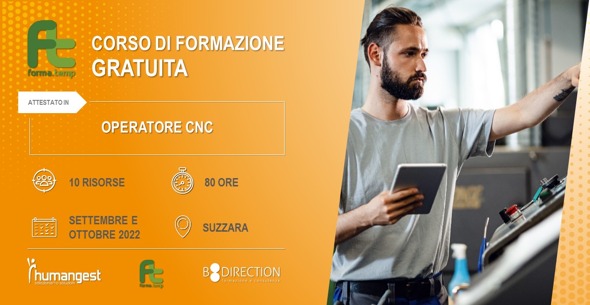 OPERATORE CNC | CORSO GRATUITO - Humangest